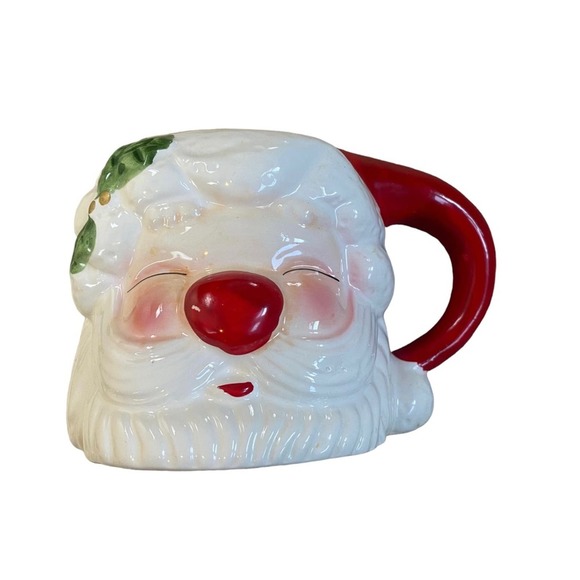 WLC | Dining | Vintage Wlc Santa Face Mug Measures 3 34 High 45 At ...